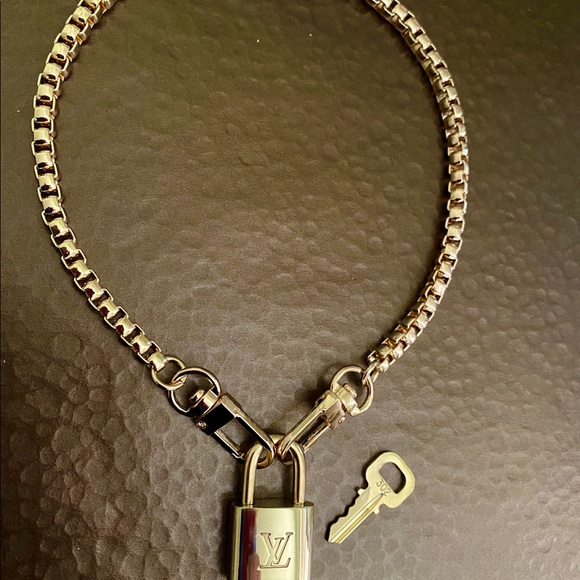 Jewelry | Authentic Lv Brass Lock And Key With Gold Choker | Poshmark